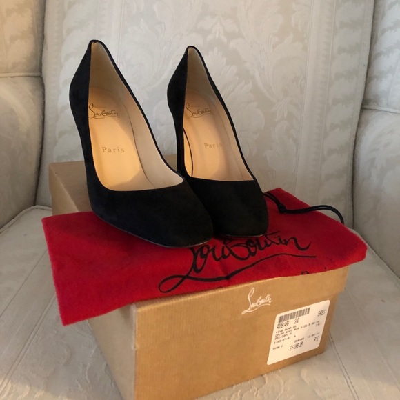 Christian Louboutin | Shoes | Christian Louboutin Viva 85 Suede Black ...